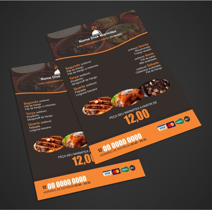 Pacote de Flyers de Cardápios para Restaurante