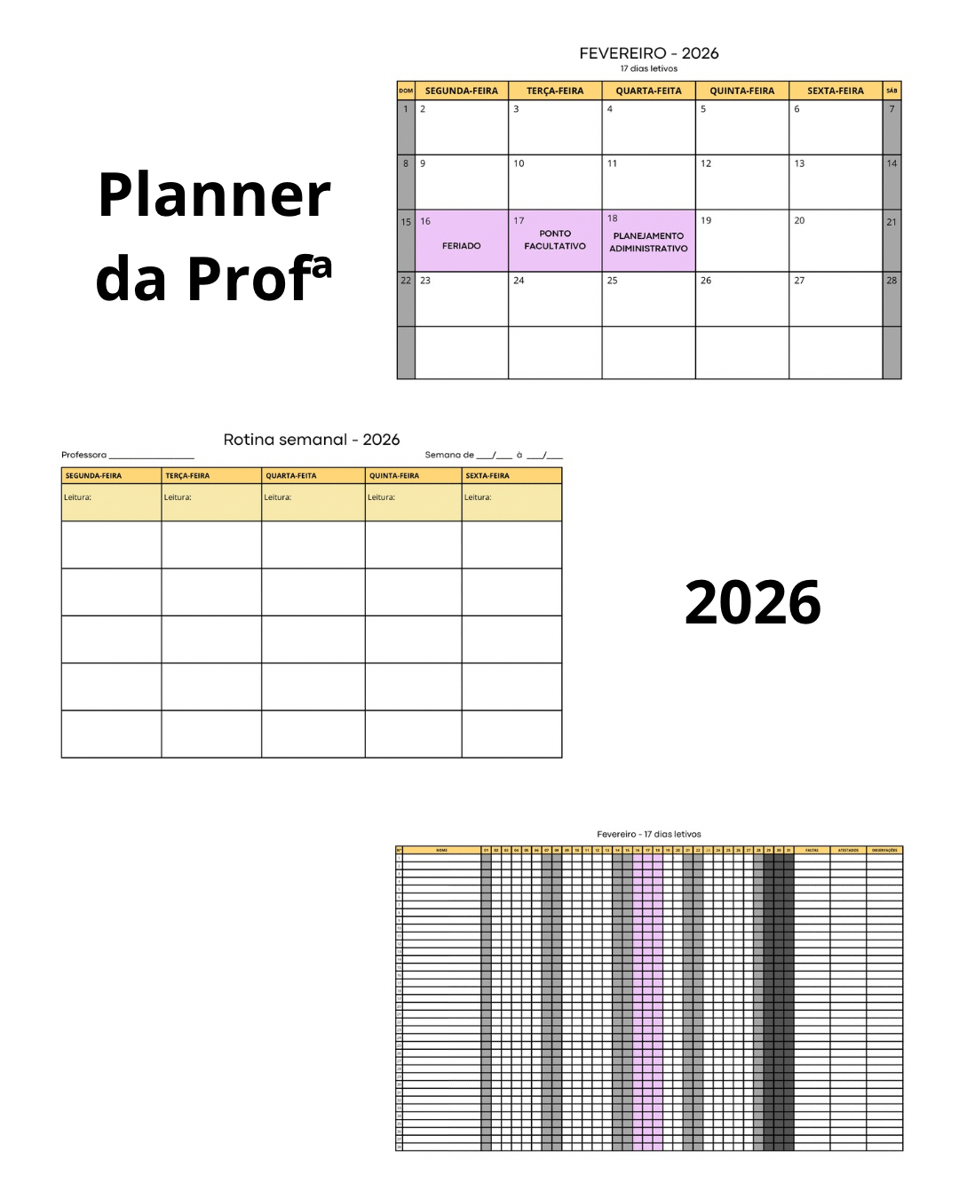 Planner da Professora - Americana 2026 - Luana Melo | Hotmart