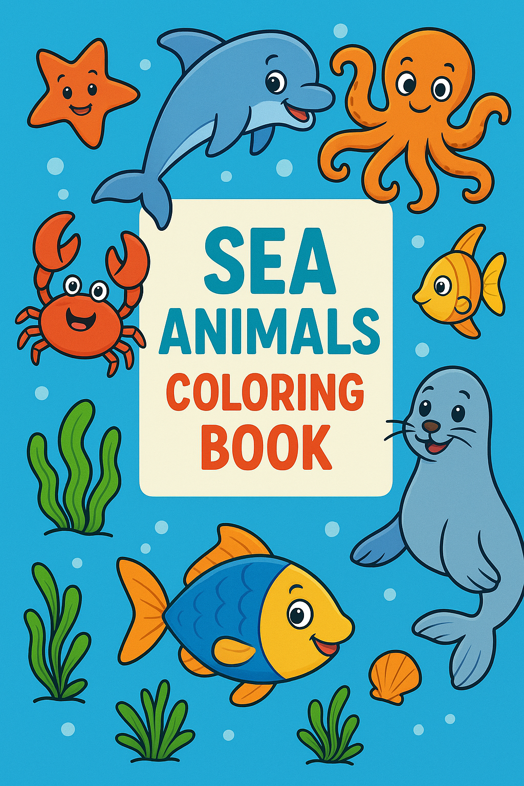 Sea Animals Coloring Book for Kids