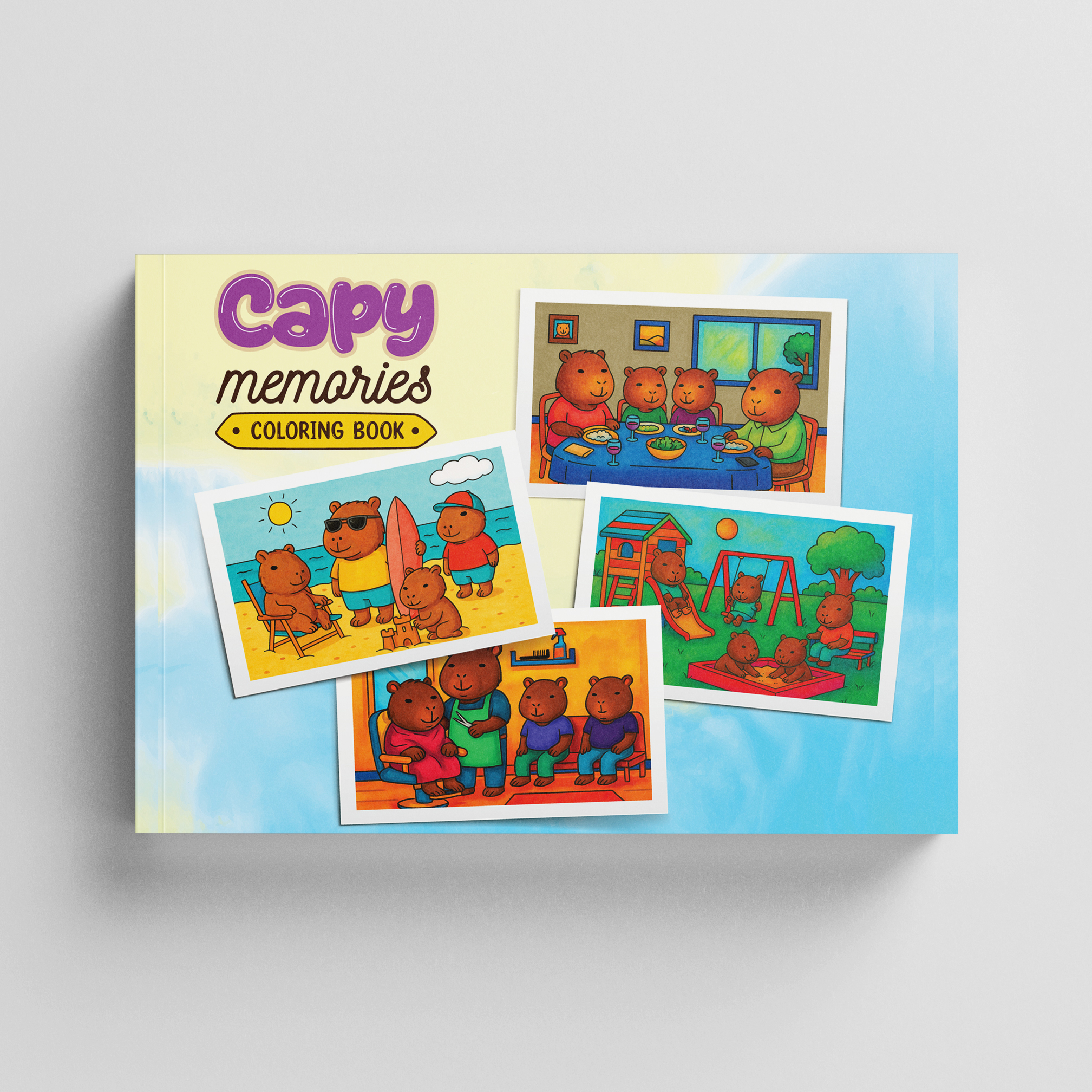 Digital Capybara Kawaii Coloring Book – Screen-Free Activity PDF Do...