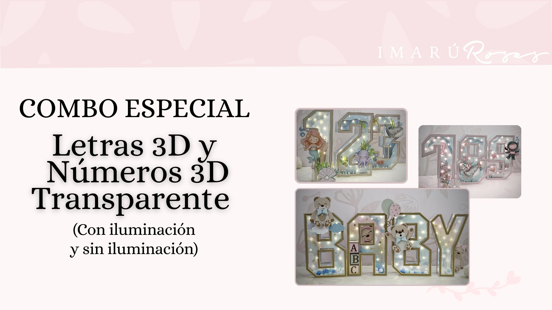 OFERTA ESPECIAL - COMBO DE LETRAS Y NUMEROS 3D TRANSPARENTES CON/SIN ...