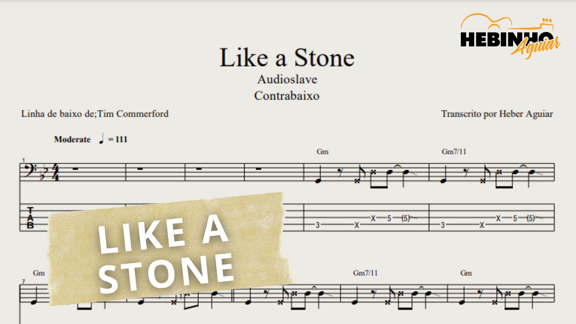 Like A Stone - Audioslave: Transcrição p/ Contrabaixo - Tablatura ...