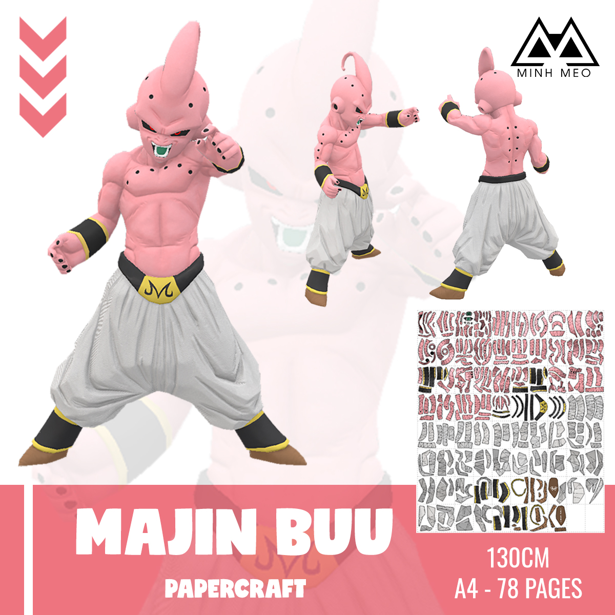 Majin Buu Pointing Papercraft, Kid Buu life size Dragon Ball Z ...