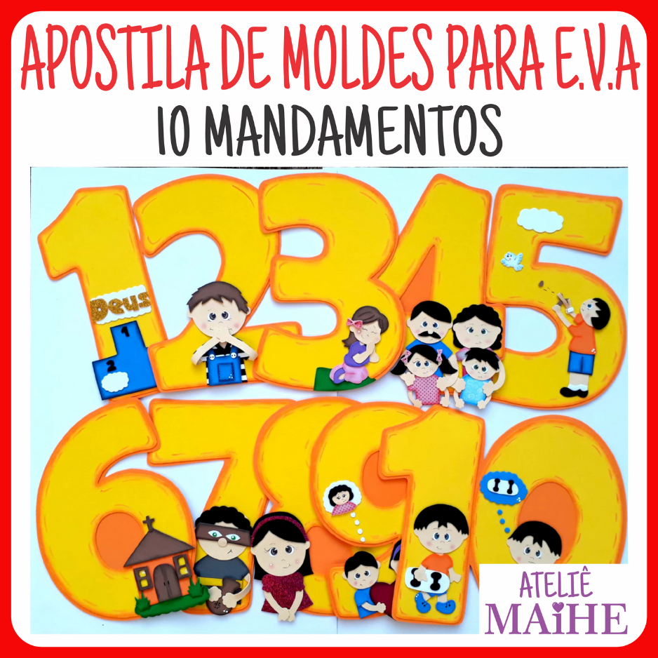 10 MANDAMENTOS apostila de moldes para EVA - Ateliê MAiHE | Hotmart