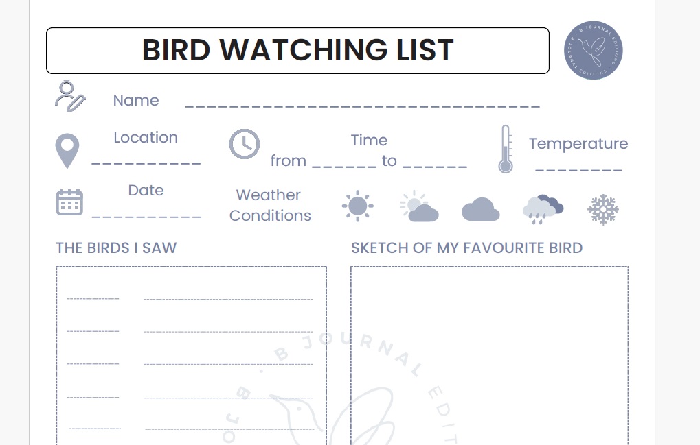 Birdwatching Field List for Children - António José Trindade Cotão...