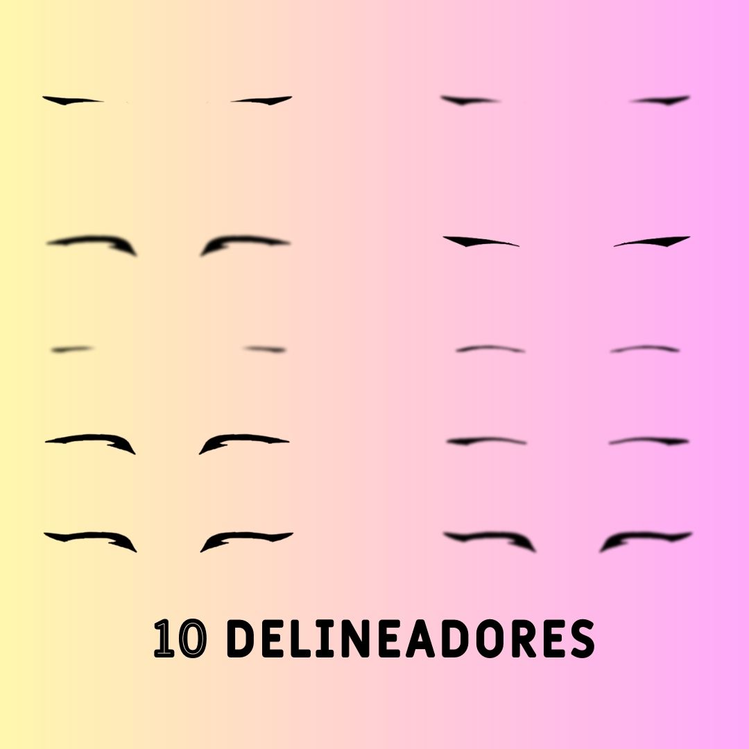 Pack 10 delineados para serem usados no SPARK AR