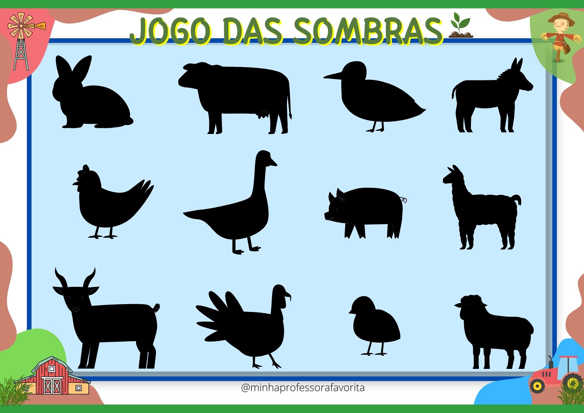 Jogo das Sombras - tema animais da fazenda - Rafaela Ferreira | Hot... Jogo das Sombras - tema animais da fazenda - Rafaela Ferreira | Hot...