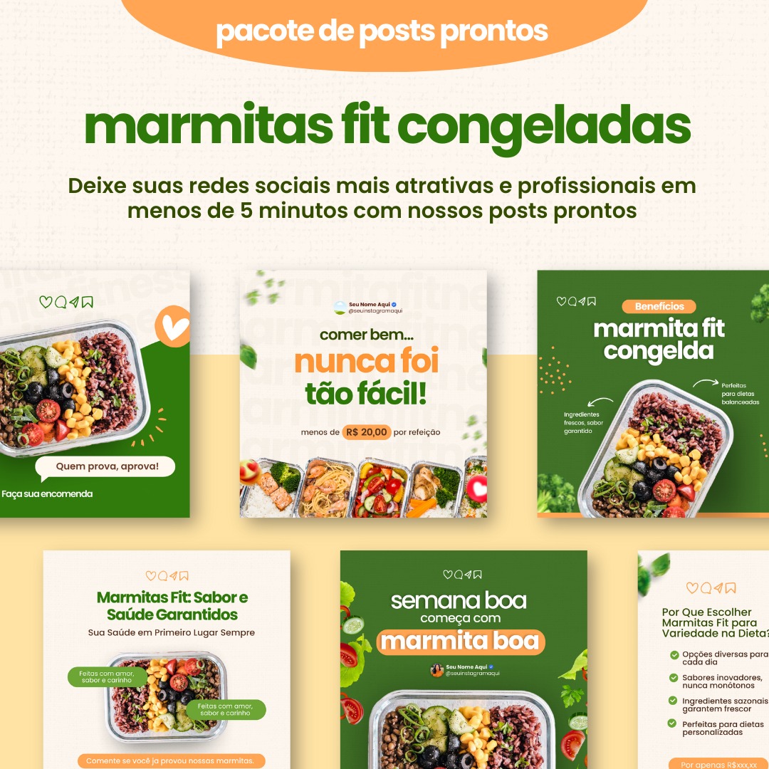 Pack Canva para Marmitas Fit e Congeladas - Milene Mendes da Silva ...