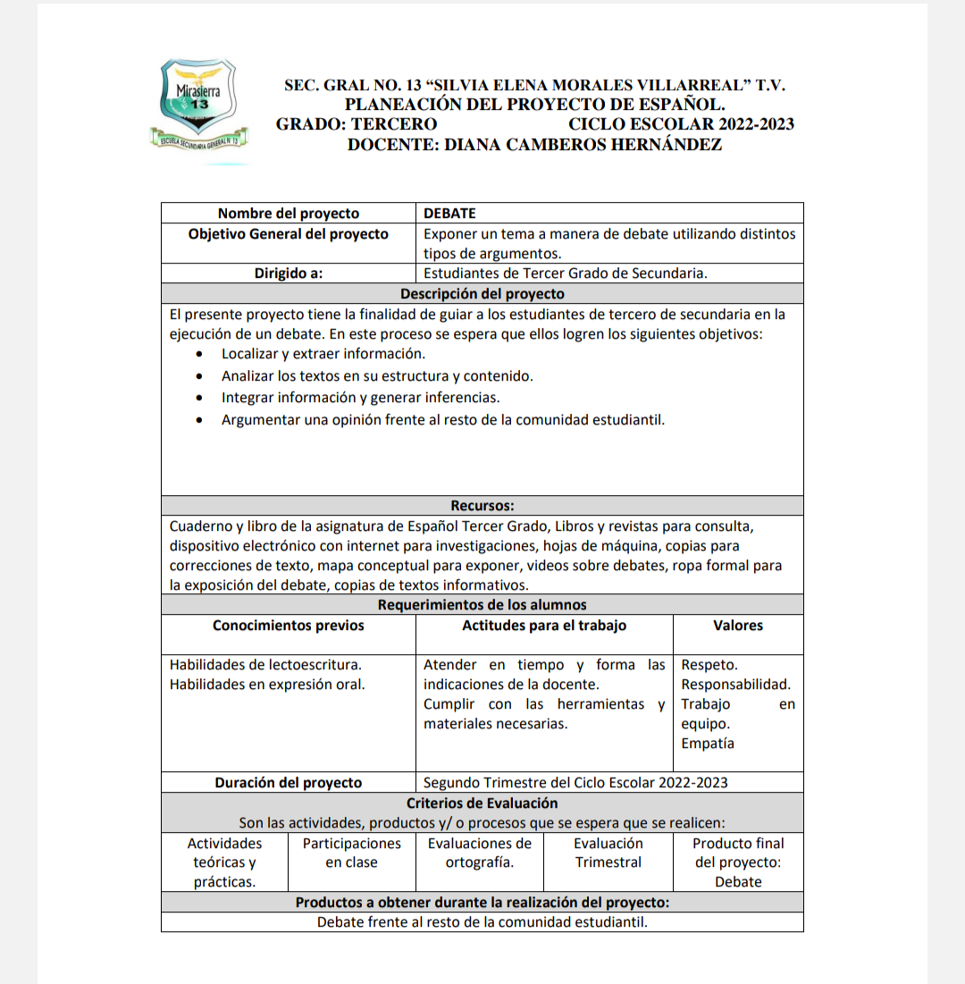 Planeación de Proyecto El Debate - Diana Camberos | Hotmart