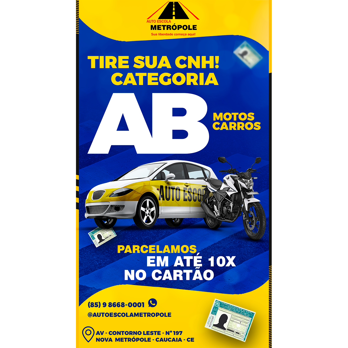 ARTE EDITÁVEL - Tire Sua CNH! Categoria AB - (PHOTOSHOP)psd - Hugo ...