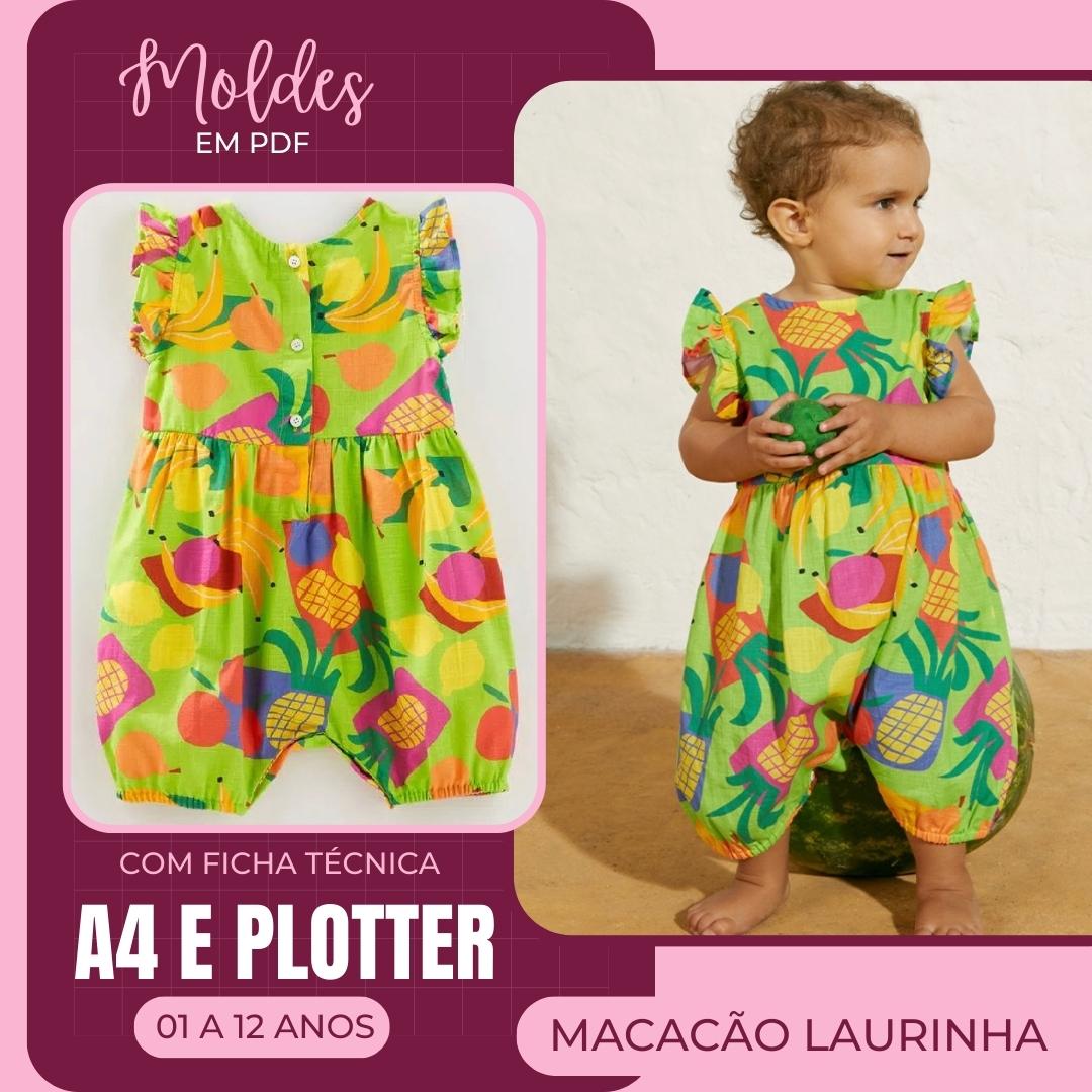 Macacão Infantil Laurinha Molde Em Pdf Casini Moldes Em Pdf