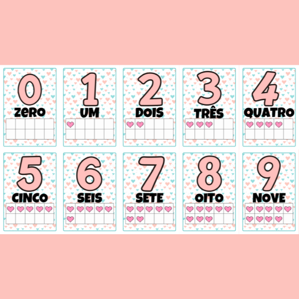 CARTÕES "NÚMEROS 0 A 10" - MATEMÁTICA VISUAL E ENCANTADORA! - Profe...