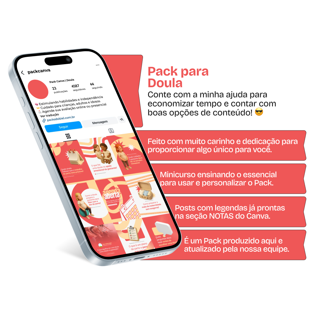 Pack Canva - Doula | Posts com conteúdos nichados e editáveis para ...