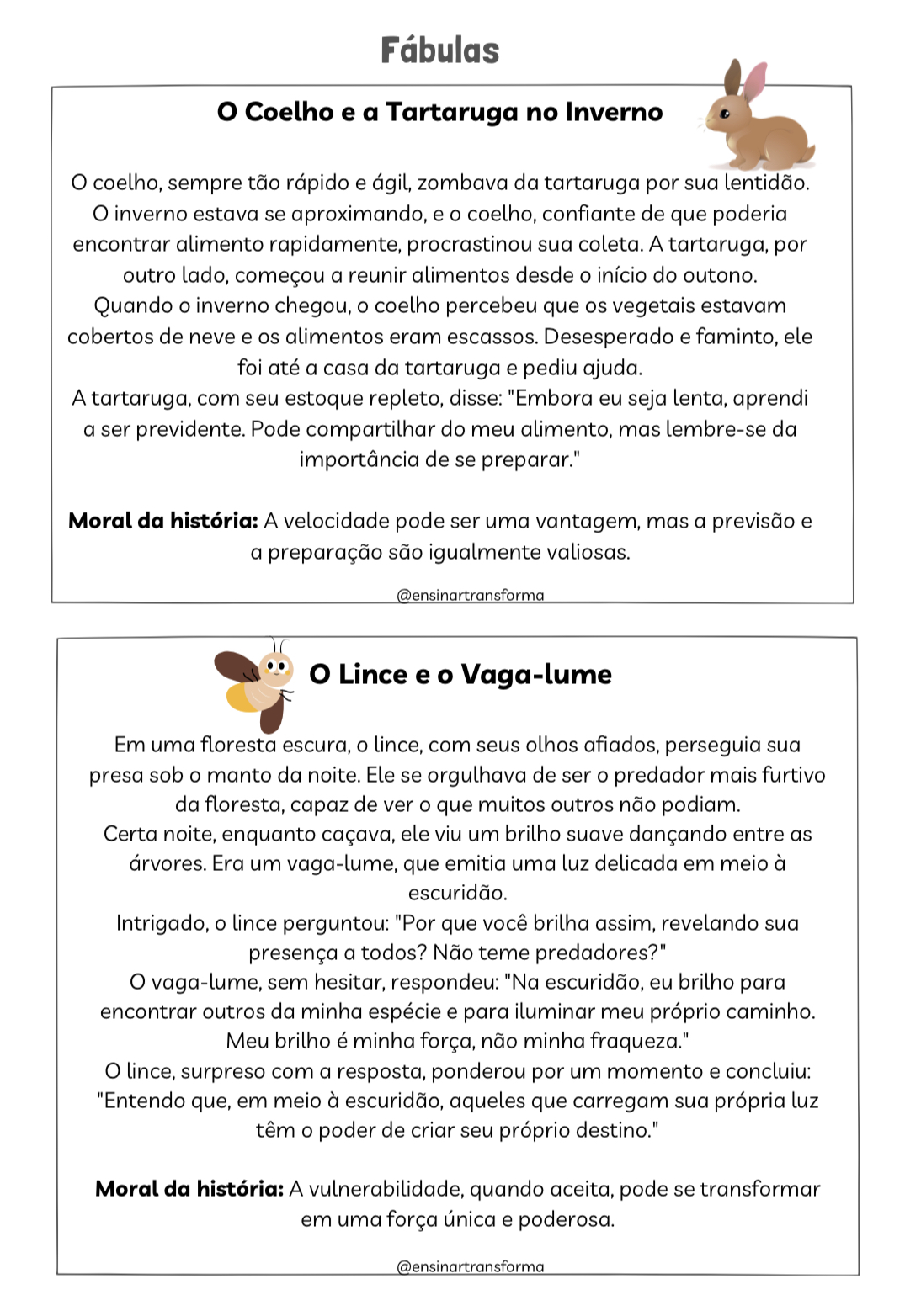 Gênero textual: 30 Fábulas para Enriquecer a Aula!