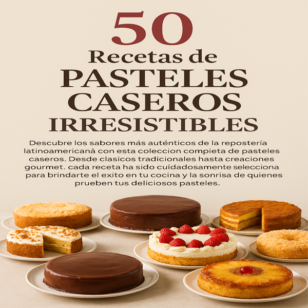 50 RECETAS DE PASTELES CASEROS IRRESISTIBLES