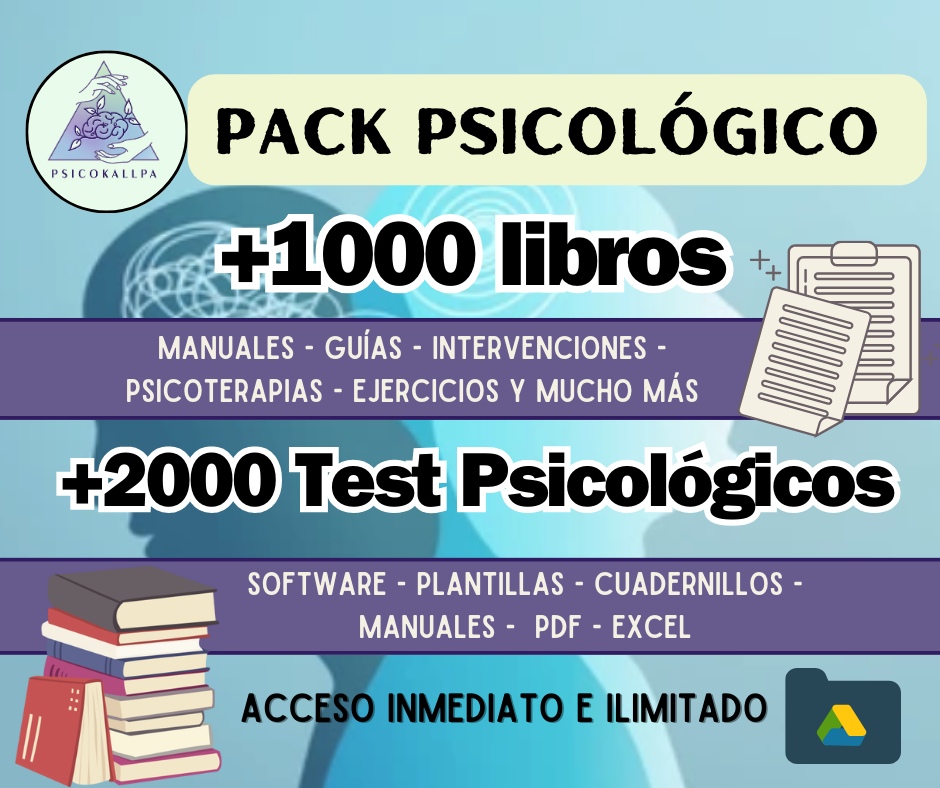 PACK PSICOLOGICOS ( LIBROS, TEST, MANUALES, HOJAS DE TRABAJO) - Psi...