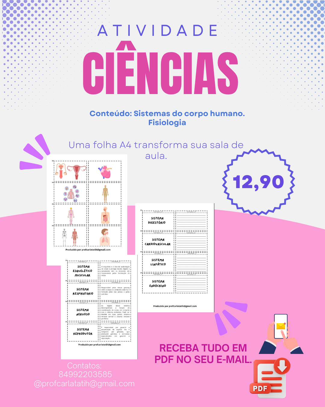 ATIVIDADE DE CIÊNCIAS SISTEMAS - Profe Carla Tati | Hotmart