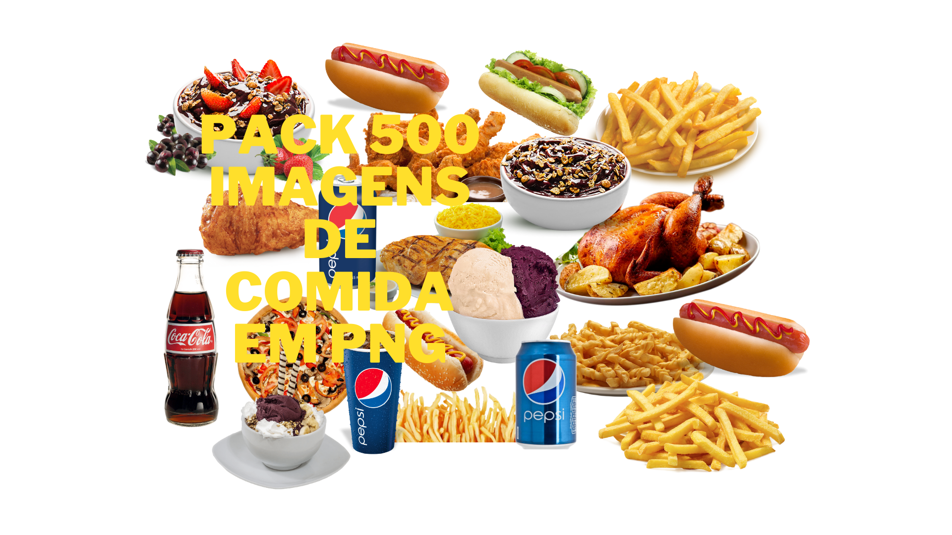 Pack 500 imagens de comida em PNG - groupsmilion | Hotmart