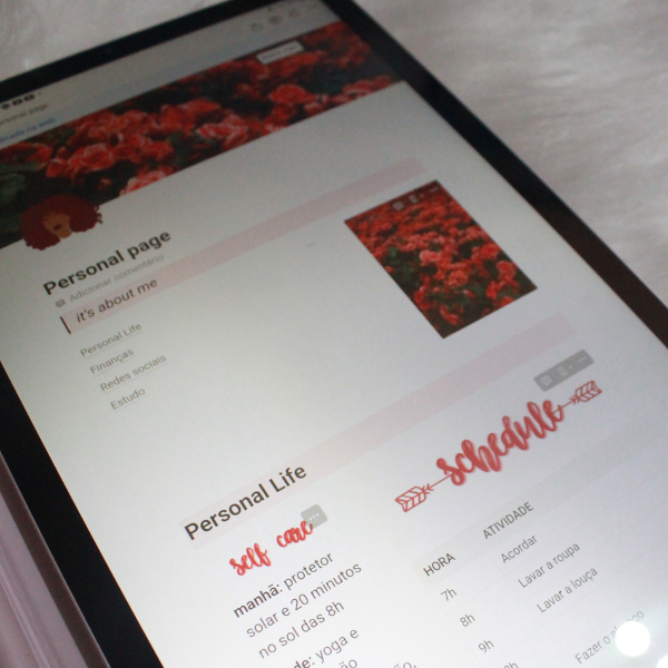 Notion template Personal Page - Giovanna Chaves | Hotmart