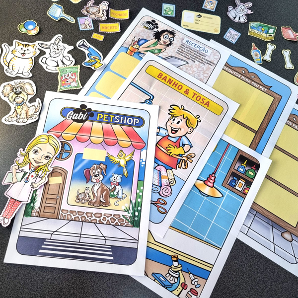 Paper Toy "PetShop Divertido da Gabi" Brinquedo Pedagógico para Imp...