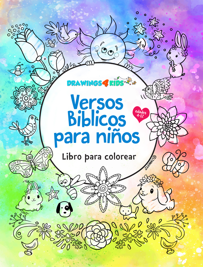 Versos Biblicos para niños, libro para colorear