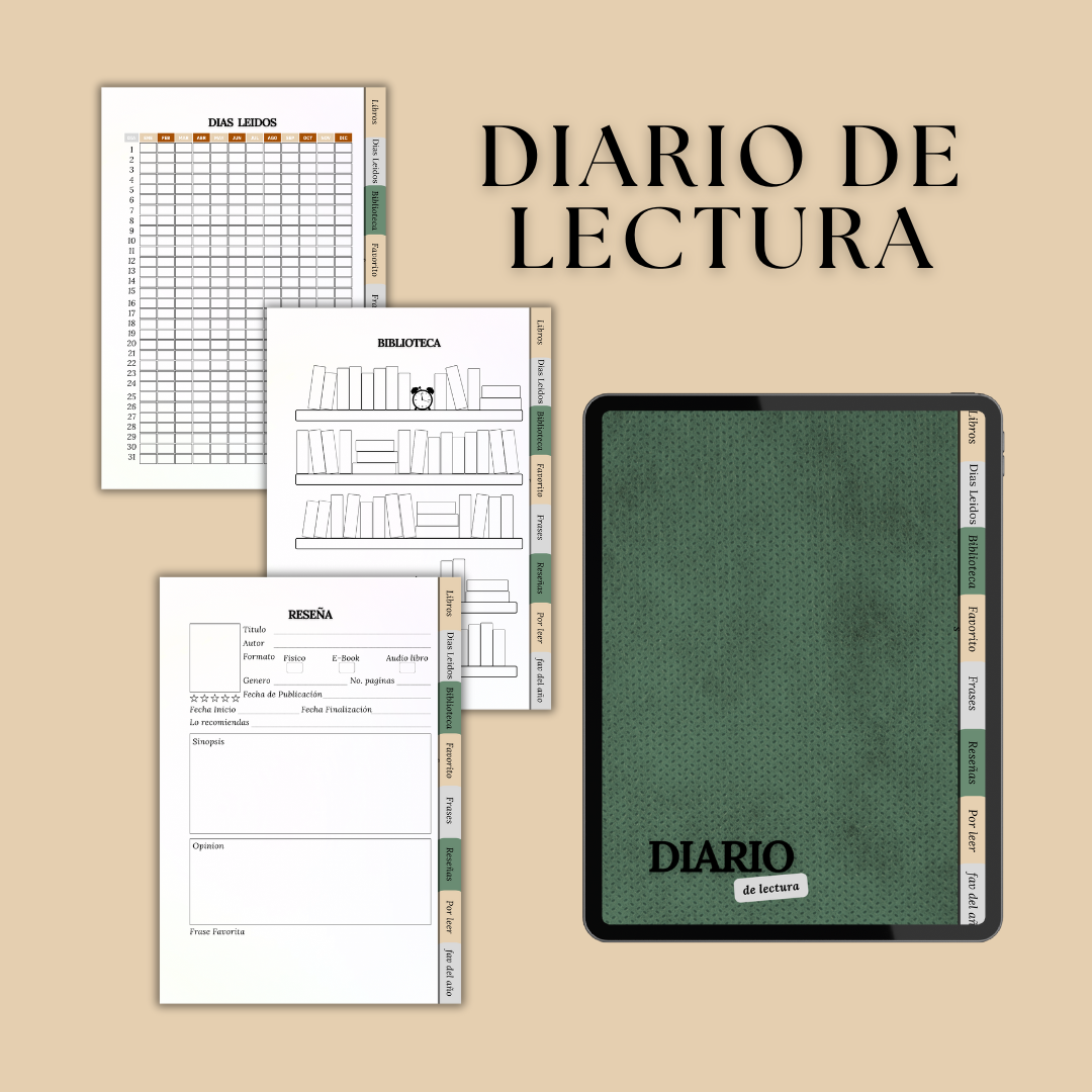 Diario de lectura Digital - Reading Journal - Paper Dreams | Hotmart
