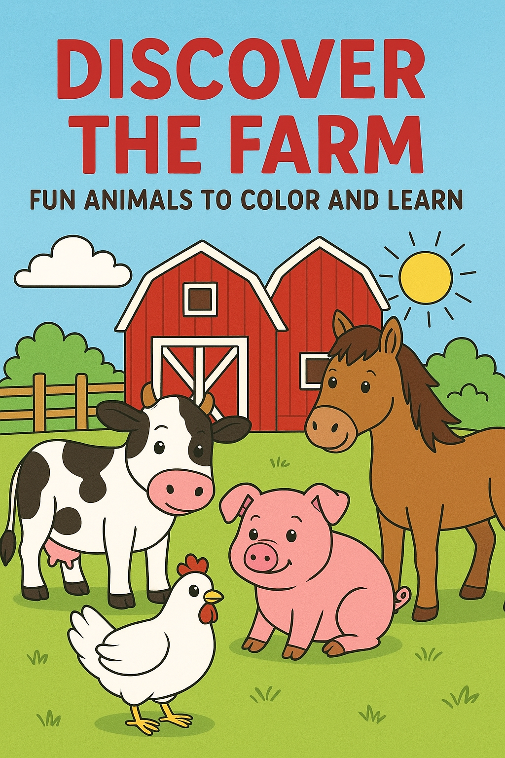 Discover the Farm: Fun Animal Coloring Pages for Kids - Learn & Col...