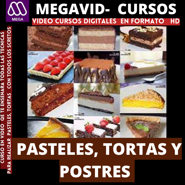 CURSO DE PASTELES, TORTAS Y POSTRES + BONUS DE OBSEQUIO