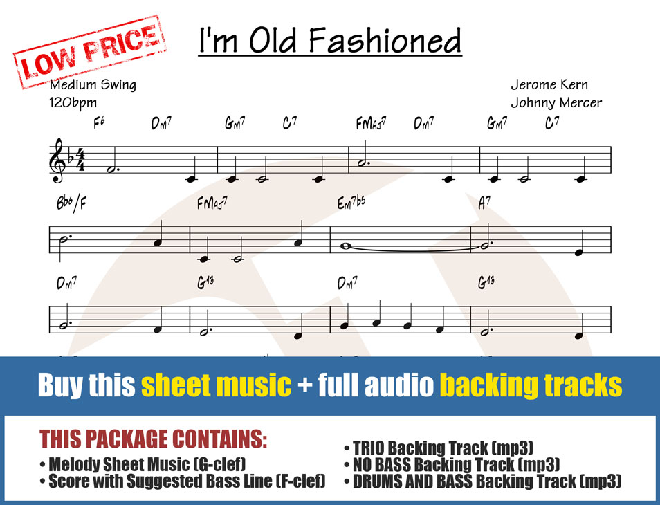 I'm Old Fashioned (Sheet Music + Backing Tracks)