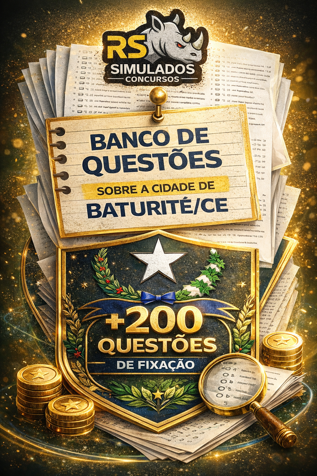 BANCO DE +200 QUESTÕES SOBRE A CIDADE DE BATURITÉ/CE - RS Simulados...