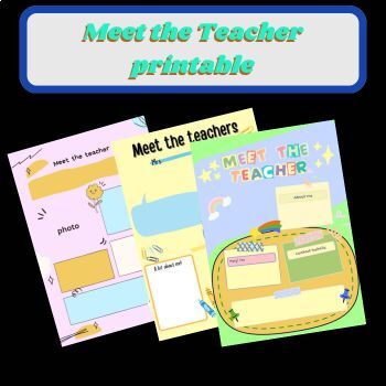 back to school| Meet the Teacher printable