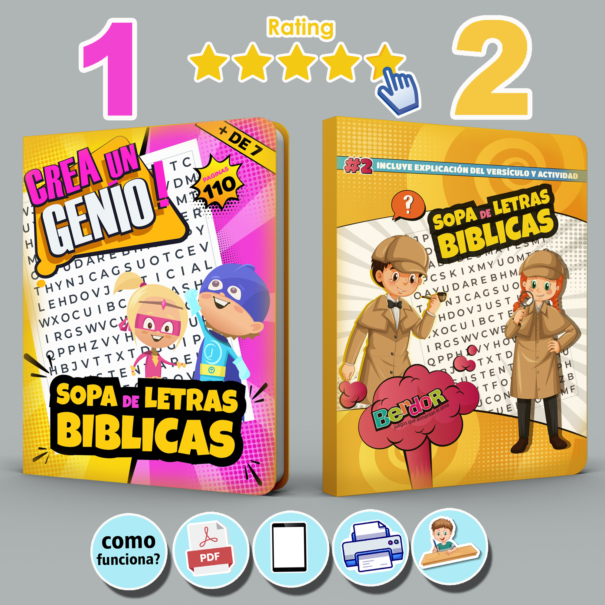 Sopa de letras bíblicas 1y 2 Edición + 8 años, Beneficio: Facilita la ...