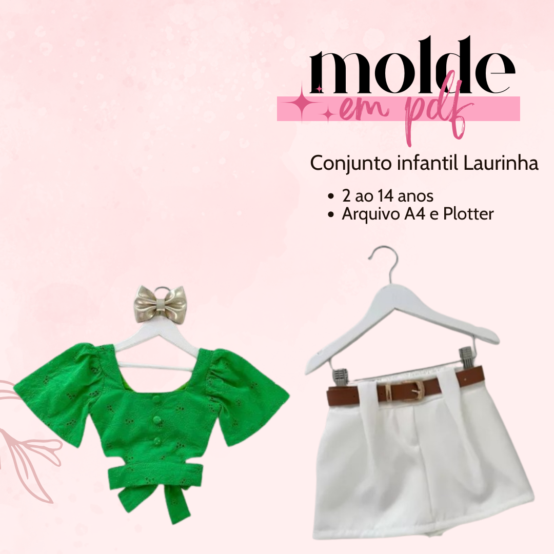 Molde Em Pdf Conjunto Infantil Laurinha Talita Moldes Hotmart
