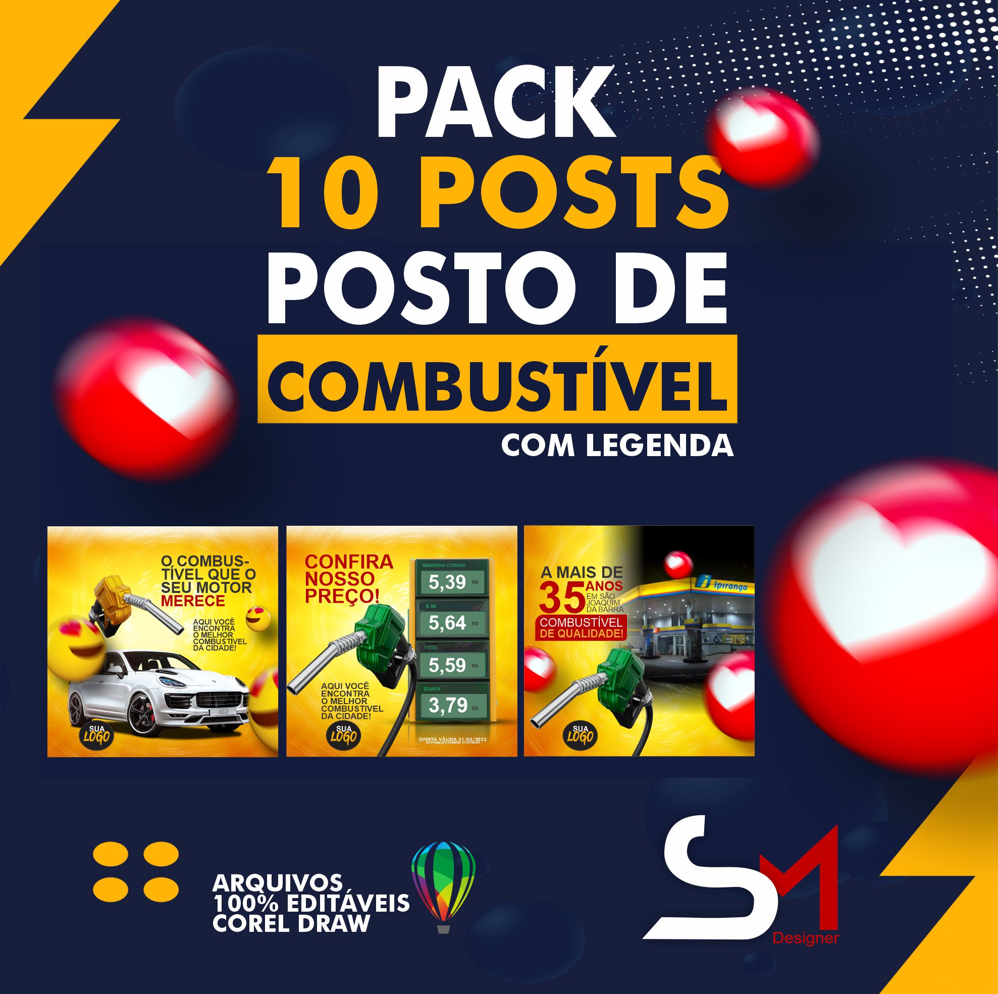 10 posts Rede Socias Posto de Combustível - Smdesigner | Hotmart