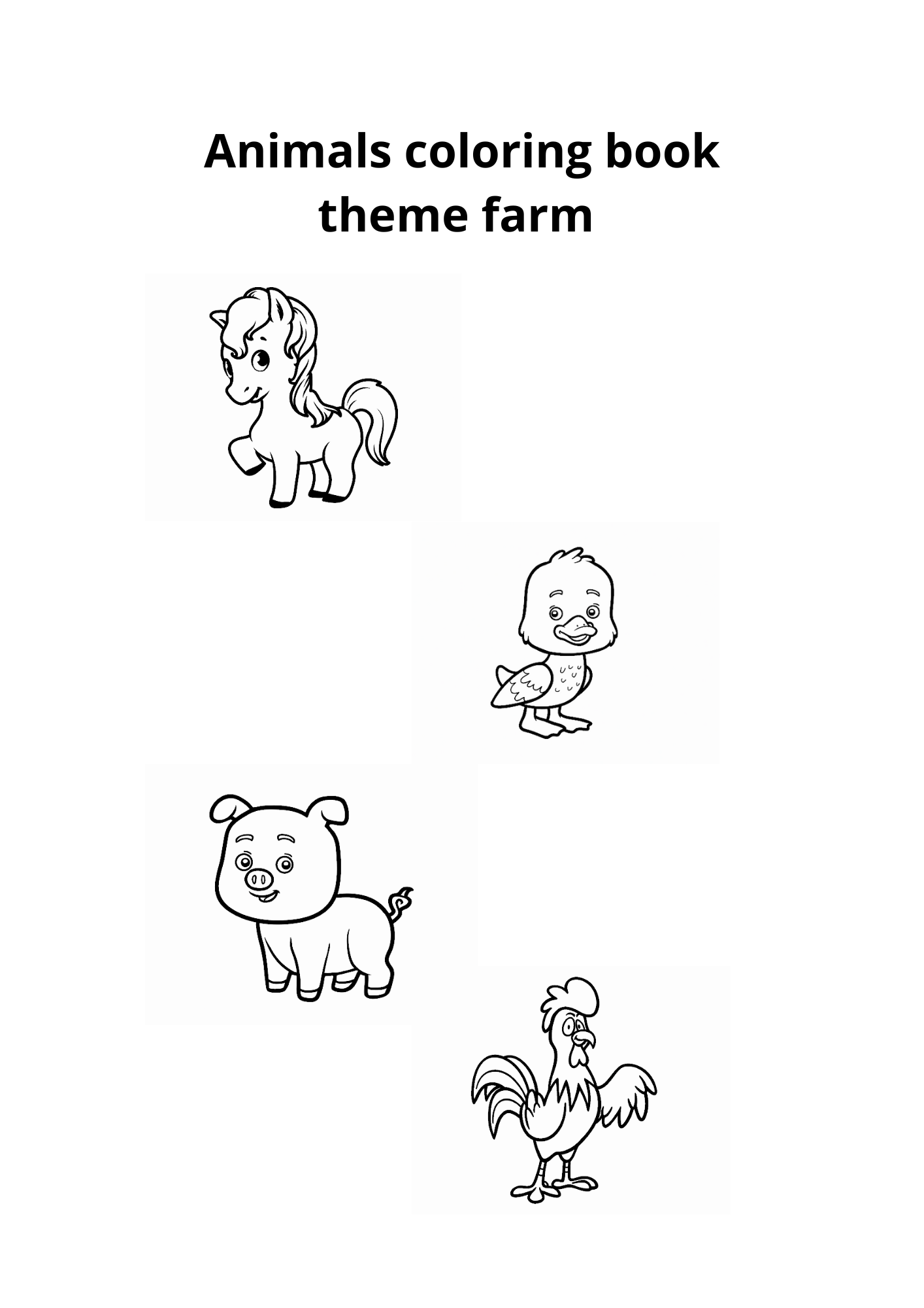 Animals coloring book theme farm - Álvaro Esteves | Hotmart