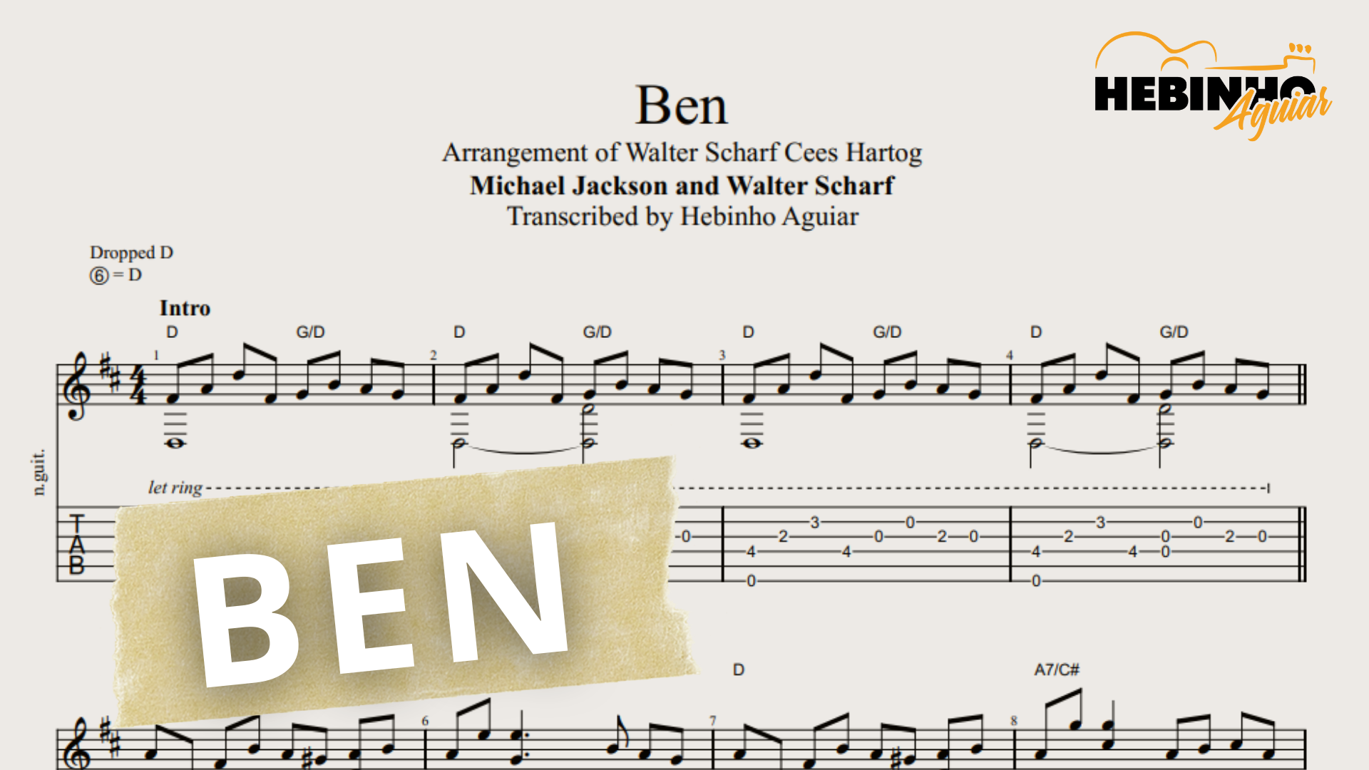 Ben - Michael Jackson/Walter Scharf: Transcrição p/ Violão Solo c ...