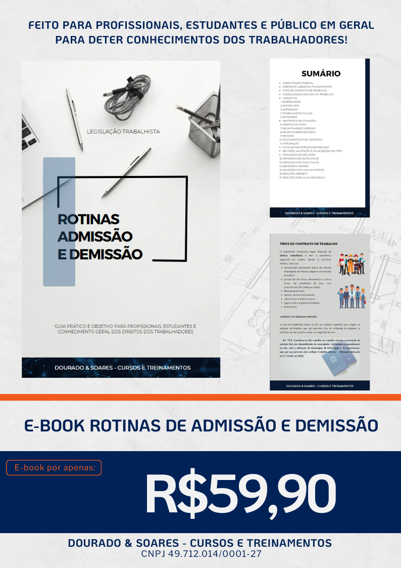 GUIA DAS ROTINAS DE ADMISSÃO E DEMISSÃO - GERALDO JR SOARES | Hotmart