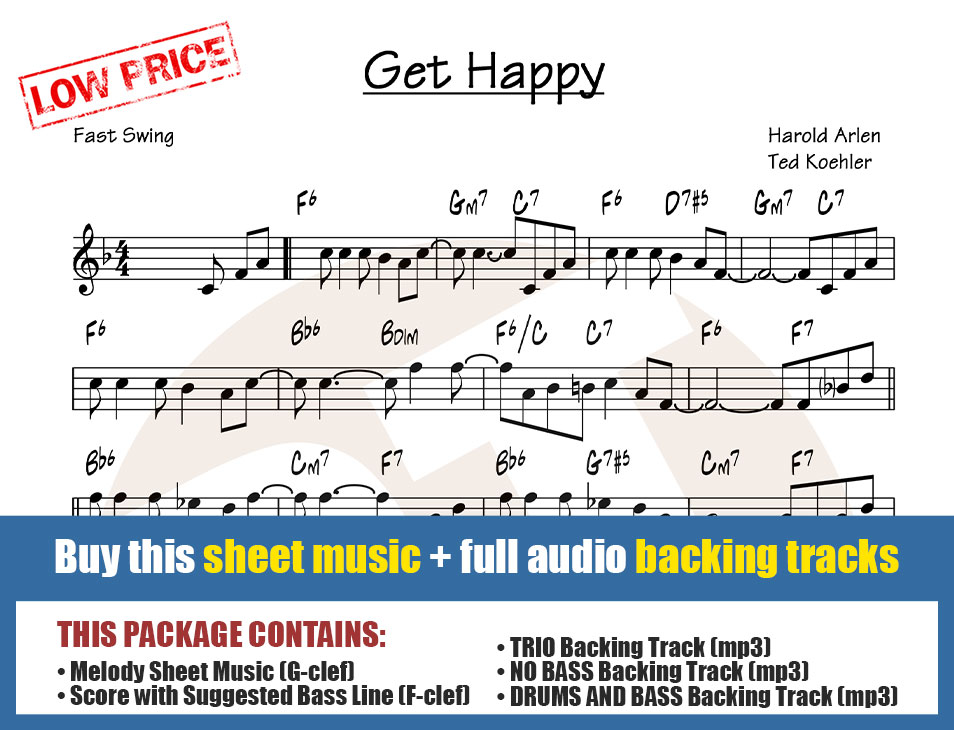 Get Happy (Sheet Music + Backing Tracks)
