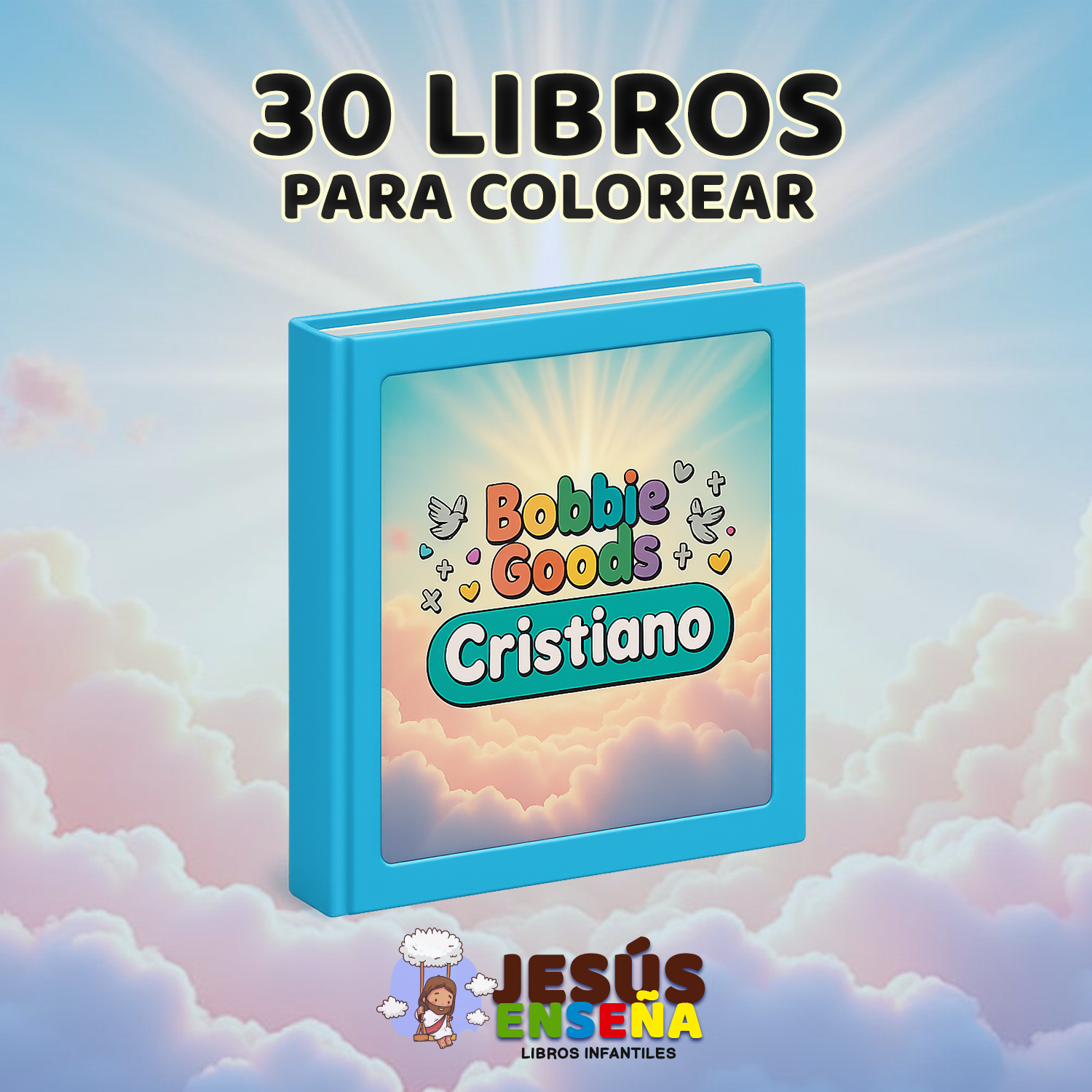 Bobbie Goods Cristiano - 30 Libros para colorear - Jesús Enseña - B...