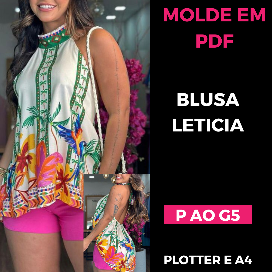 Molde em PDF - Blusa Leticia