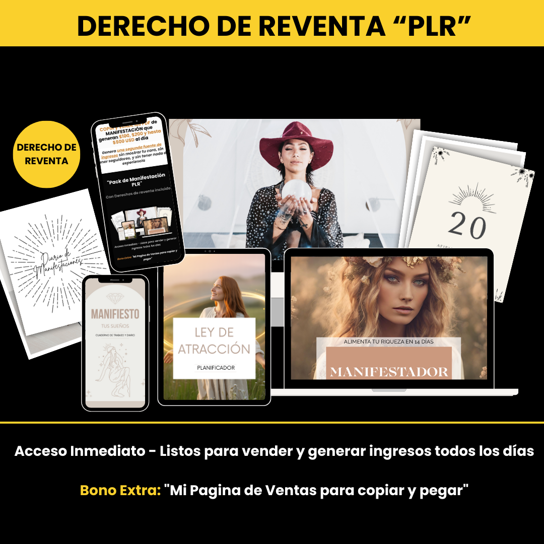 Pack Manifestacion PLR (Derecho de reventa) - Andrea Sanchez | Hotmart