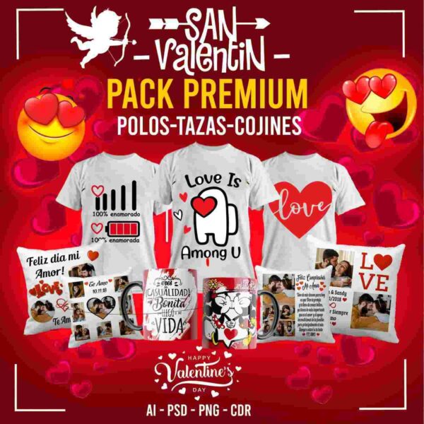 Mega pack +700 diseños san valentin #2 - Vectores y plantillas para...