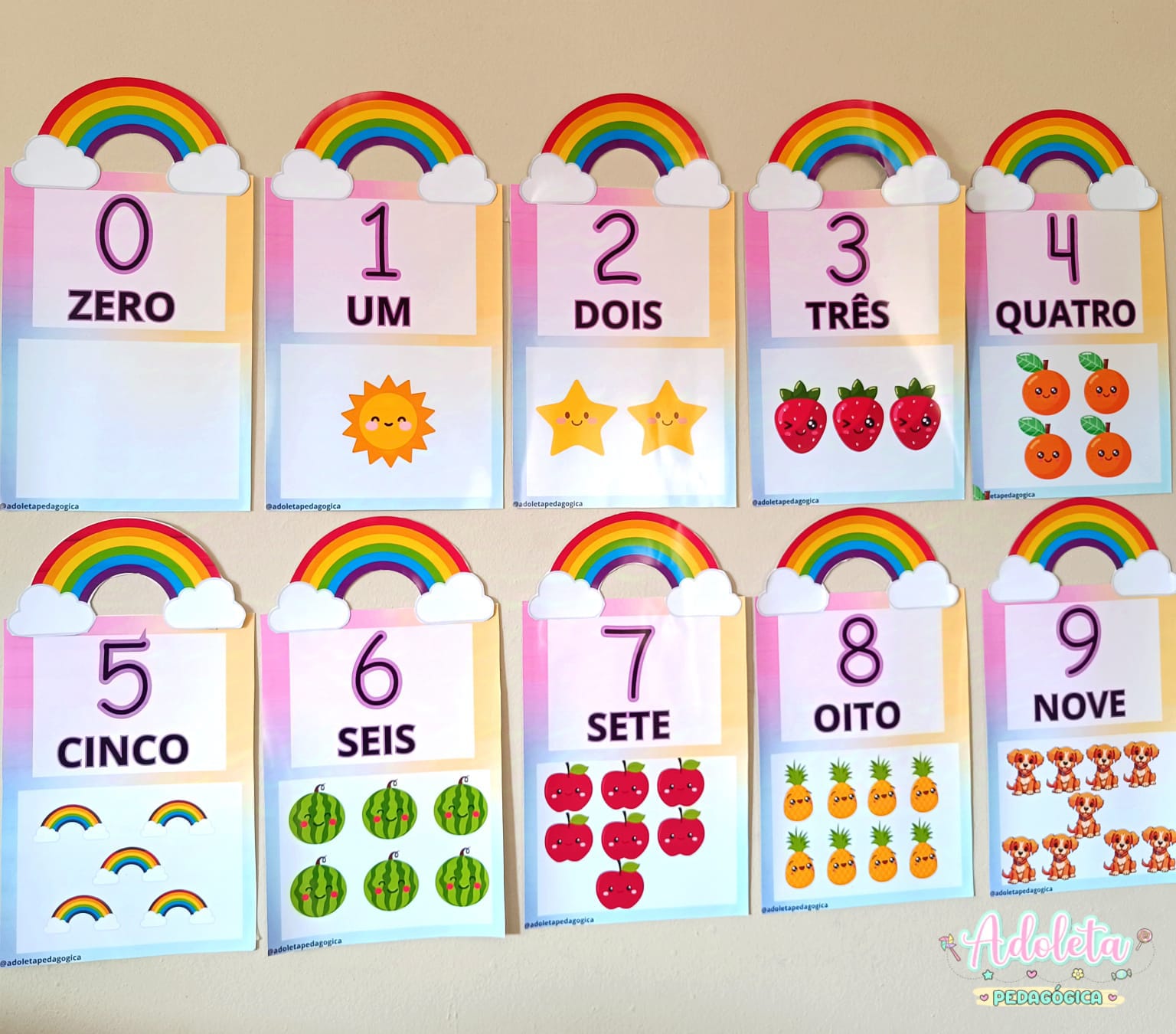 Números de Parede Arco-íris - Mara Rita Souza | Hotmart