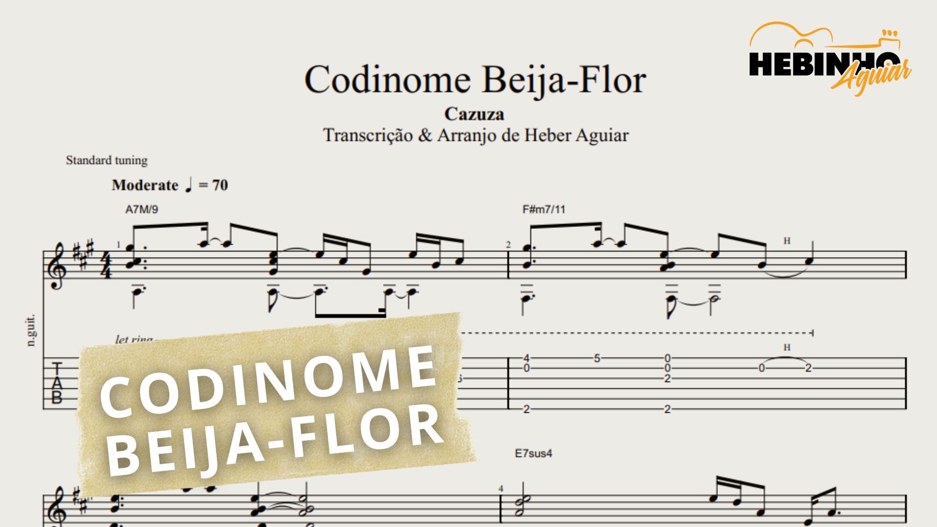 Codinome Beija Flor Cazuza Transcrição P Violão Solo C Tablatu