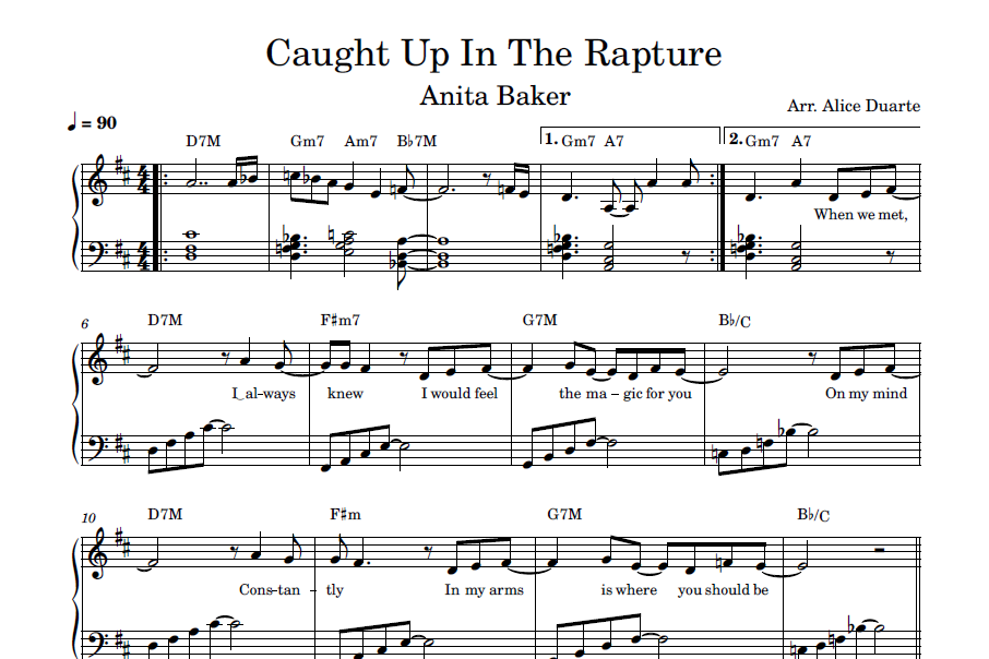 Caught Up In The Rapture (Anita Baker) | Partitura para PIANO - Ali...