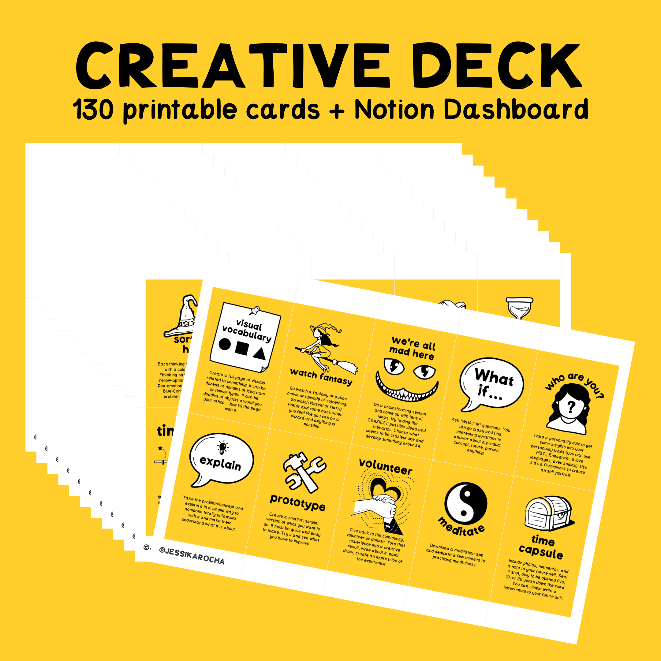 Creative Deck of Cards (PRINTABLE Tool to give you a creative boost...