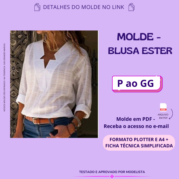 Molde Blusa Ester - Bora costurar | Hotmart