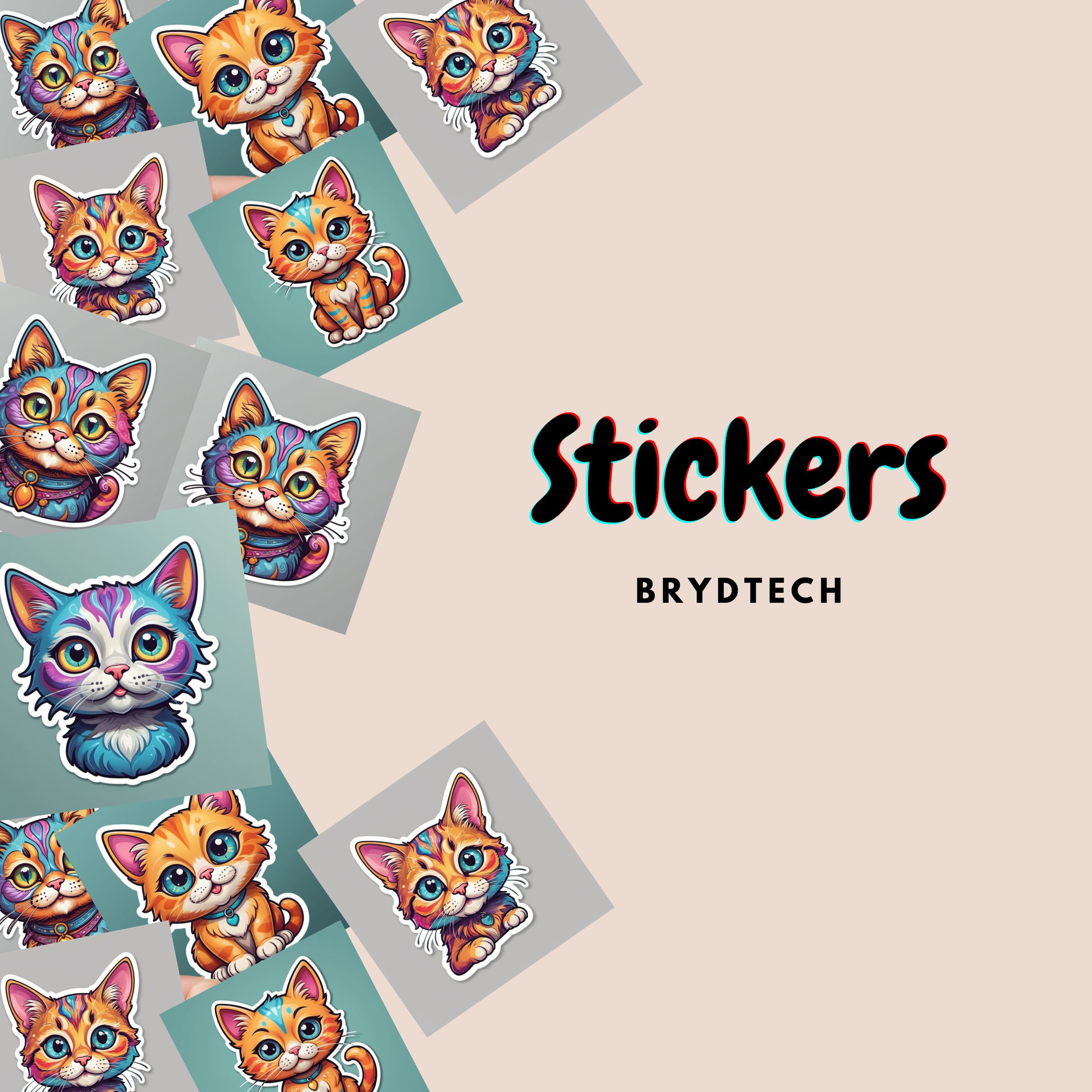 50 Cute Cat stickers