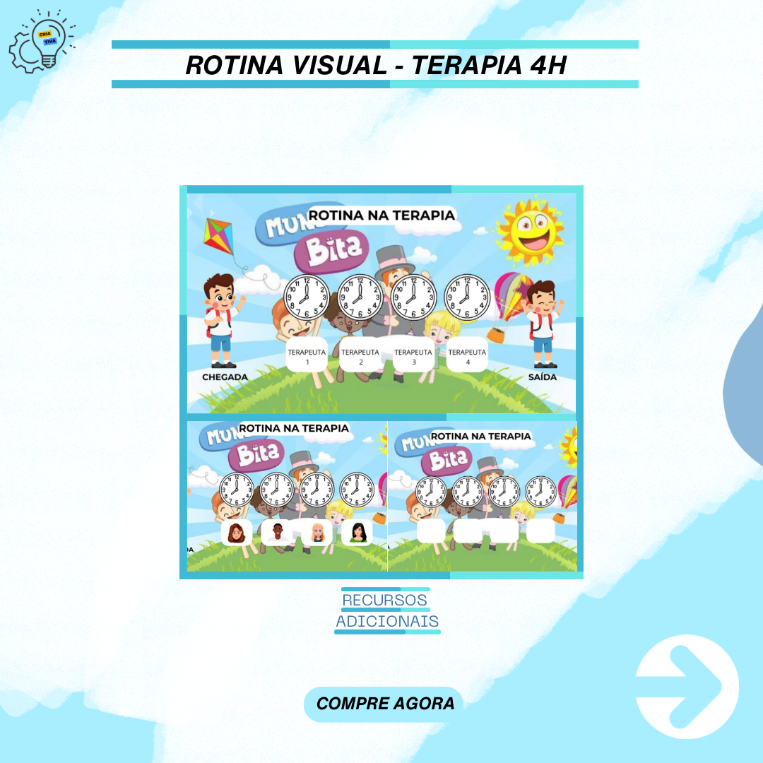 ROTINA VISUAL - TERAPIA 4 HORAS - MUNDO BITA - CRIATIVA APOIOS VISU...
