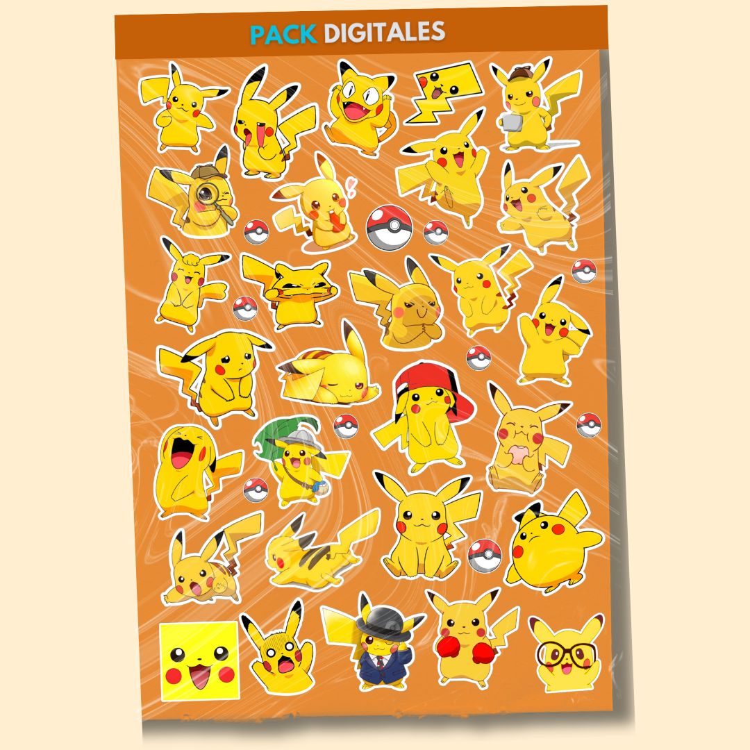Pikachu Stickers - Erika Paredes | Hotmart